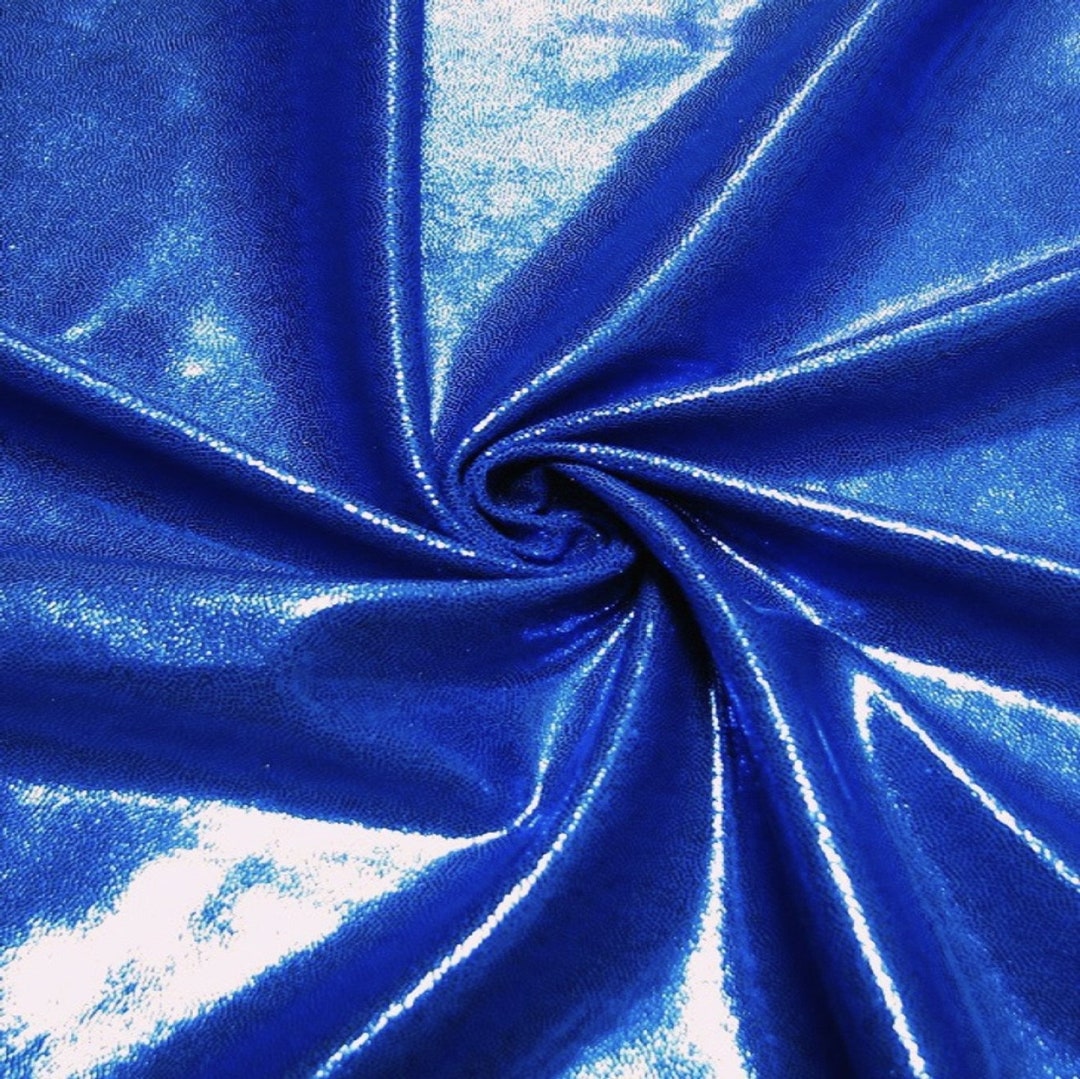 Royal Blue, 58/60" Shiny Finger Foil 4-way Stretch Heavy Nylon Spandex ...
