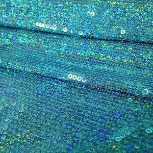 Turquoise 52" Wide 3mm Micro Mini Holographic Sequins on Stretch ...