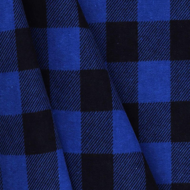 Blue Buffalo Plaid Fabric - Etsy