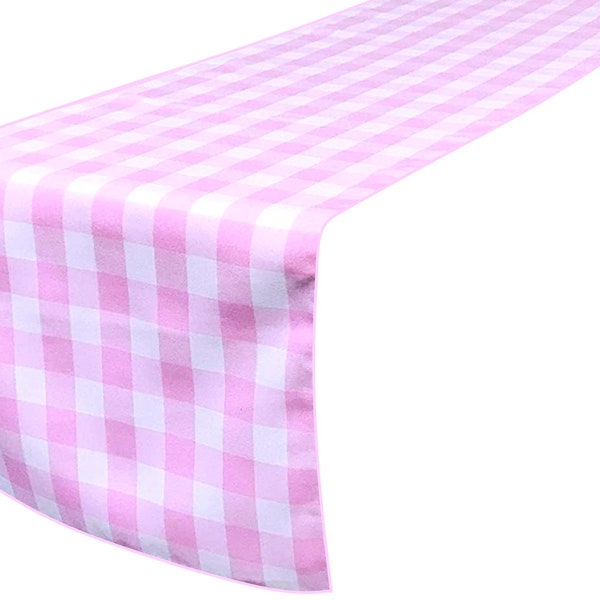 Pink and White Gingham Table Runner - Etsy