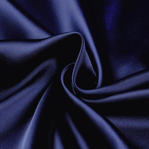 Navy Blue 60" Wide Matte Satin (peau De Soie) Silk Skin Duchess ...