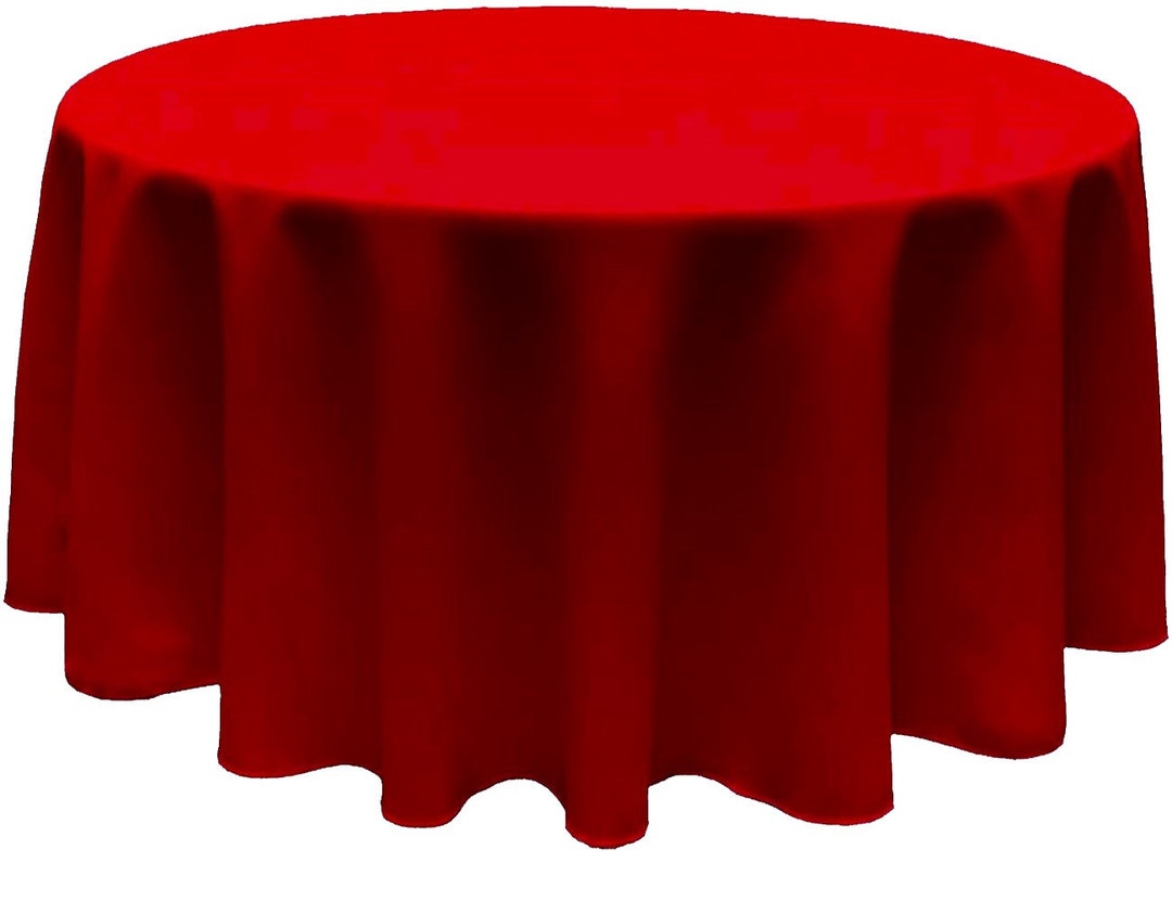 Red Round Polyester Poplin Seamless Tablecloth, Party Decoration, Event ...