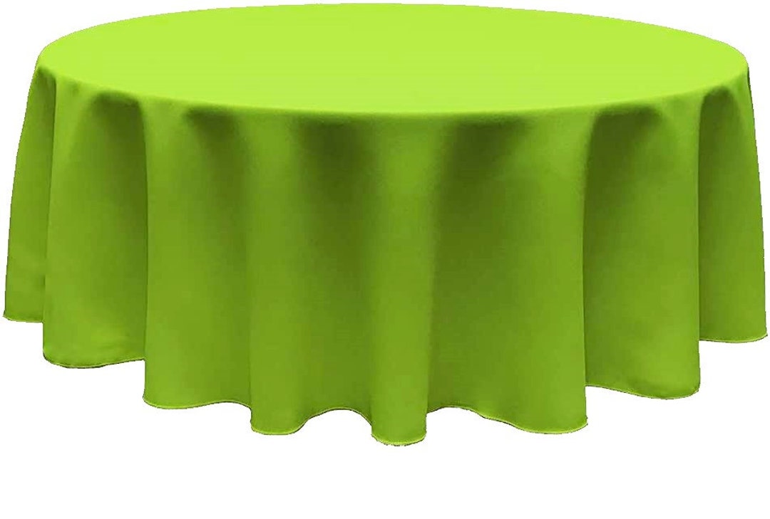 Lime Green Round Polyester Poplin Seamless Tablecloth Party - Etsy