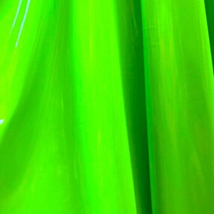 Neon Green 54” Wide Polyester Spandex Shiny Faux Vinyl 2 Ways Stretch ...