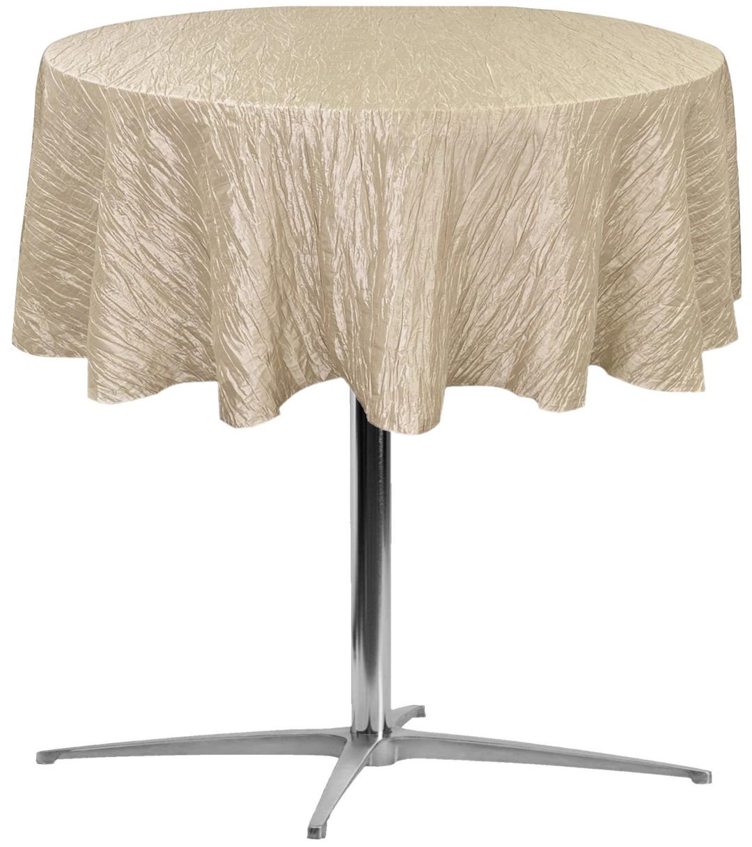 Champagne | Round Tablecloth | Light Weight Accordion Design | Crushed ...