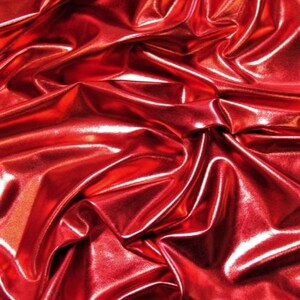 Red 60" Wide Metallic Foil on Stretch Knit Spandex Fabric by the Yard ...