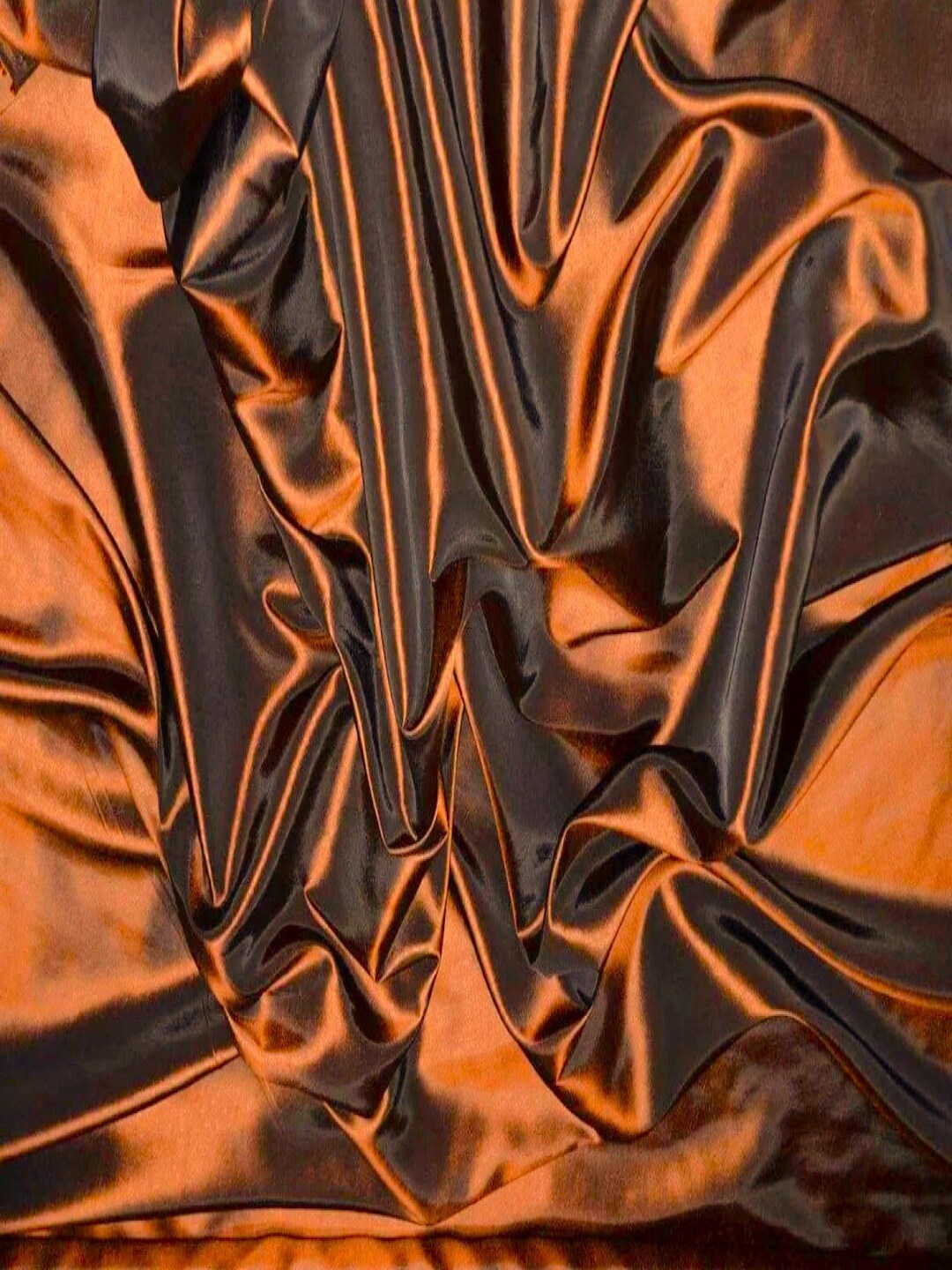 Burnt Orange, 60" Wide Polyester Non Stretch Two Tone Solid Taffeta ...