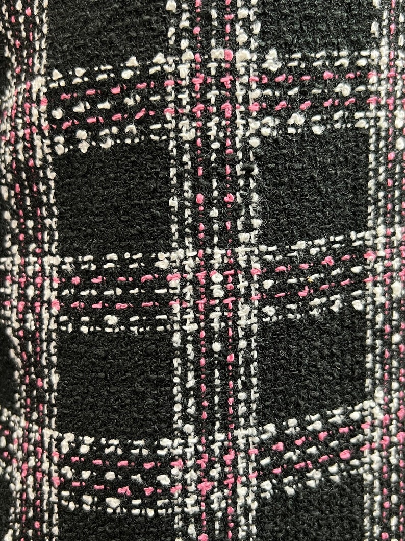 Black & Pink 58 Wide Chenille Tweed Boucle Suiting Fabric by - Etsy