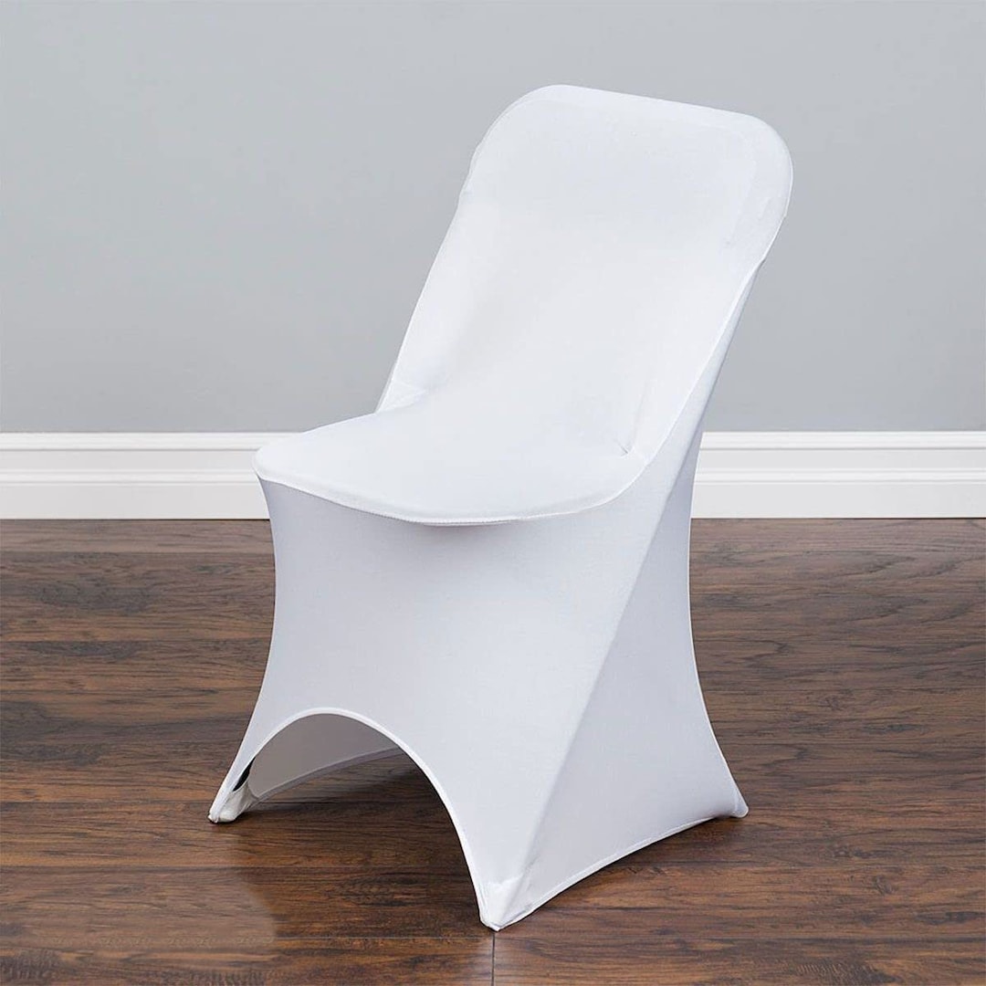 White Universal Stretch Fitted Spandex Folding Chair Covers, for ...