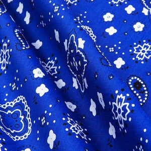 Royal Blue, 60" Wide Bandanna Paisley Print Poly Cotton Fabric - Etsy