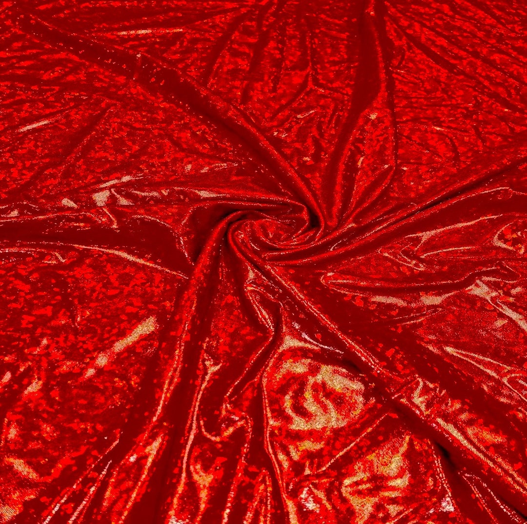 Red 60" Wide Nylon Spandex 4-ways Stretch Shatter Glass Mystique Fabric ...
