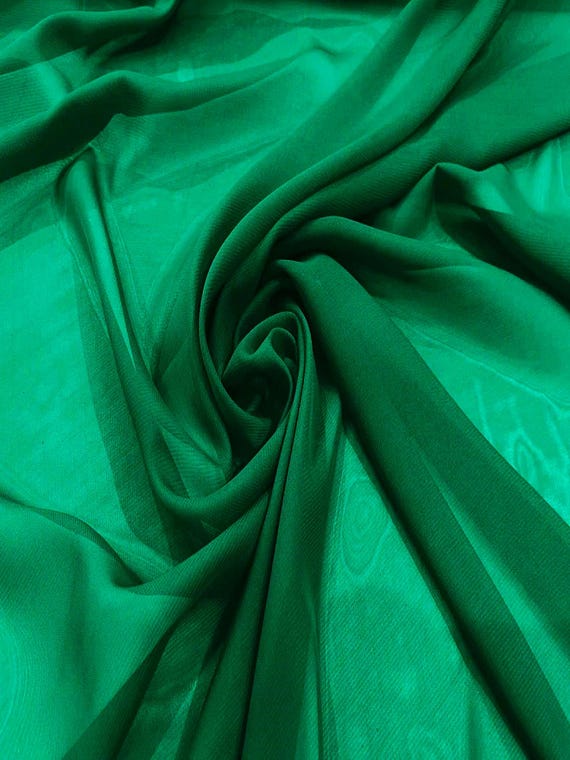 Emerald green silk chiffon fabric store