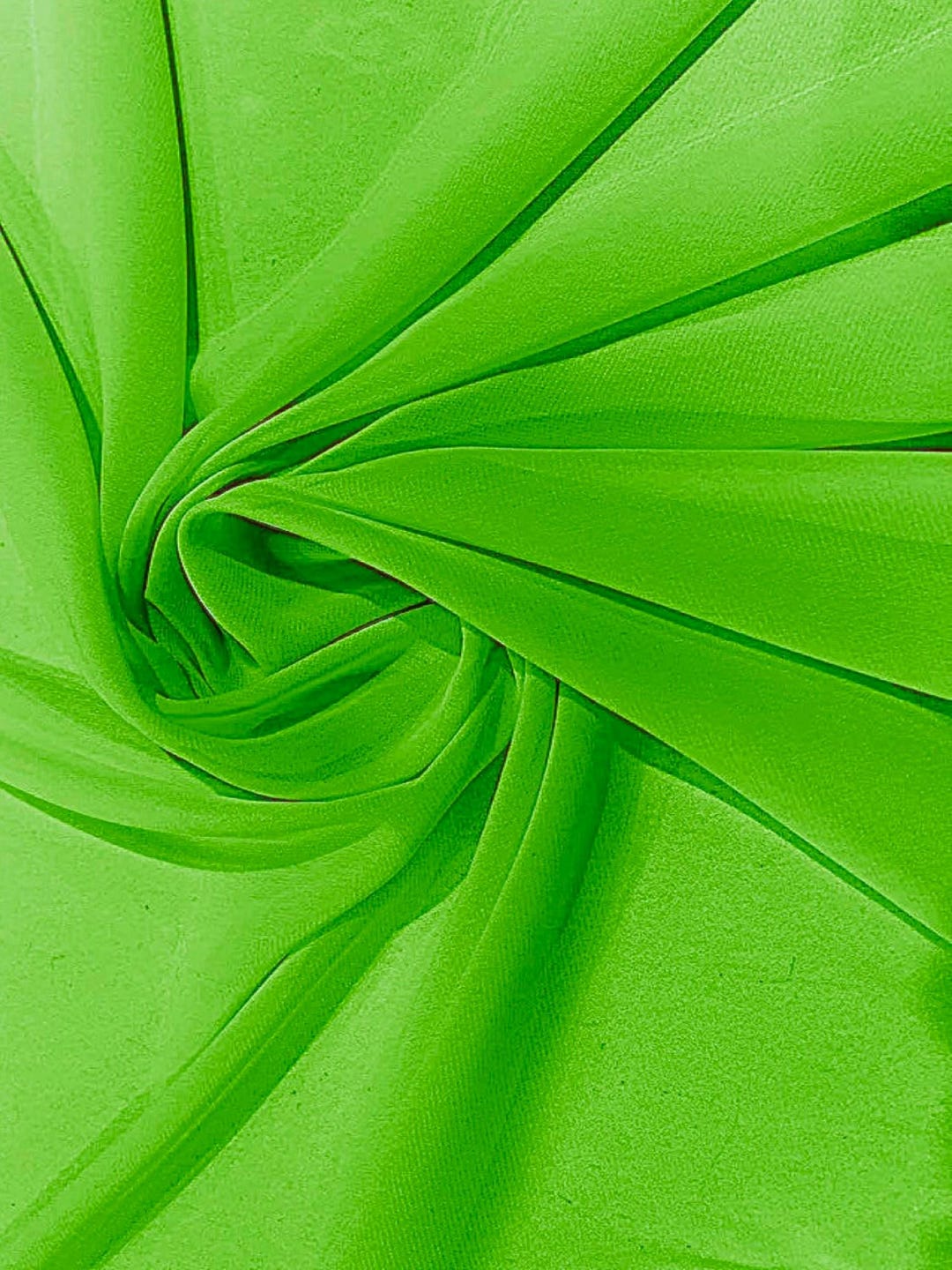 Lime Green 60" Wide Silky Chiffon Fabric | Imitation Silk Chiffon ...