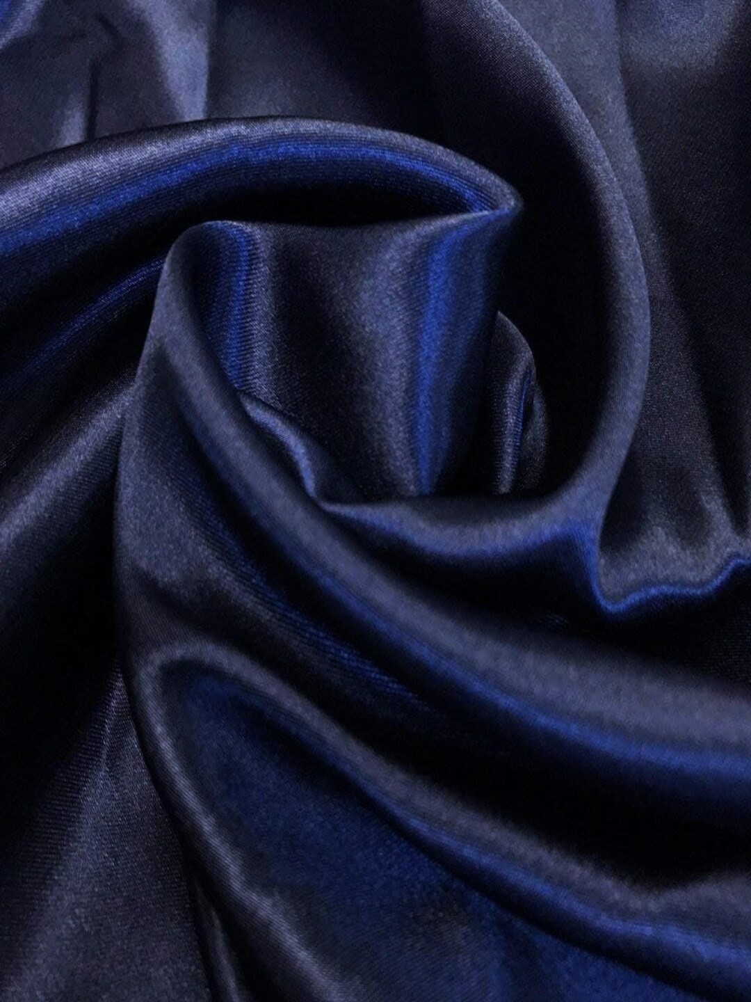 Navy Blue 60” Wide Medium Weight Silk-feel Like Shiny Bridal Satin ...