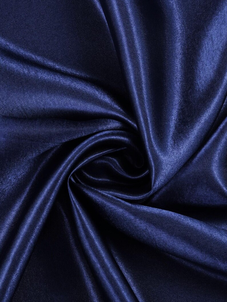 Navy Blue 60” Wide Light Weight Bridal Satin Fabric by the Yard. - Etsy