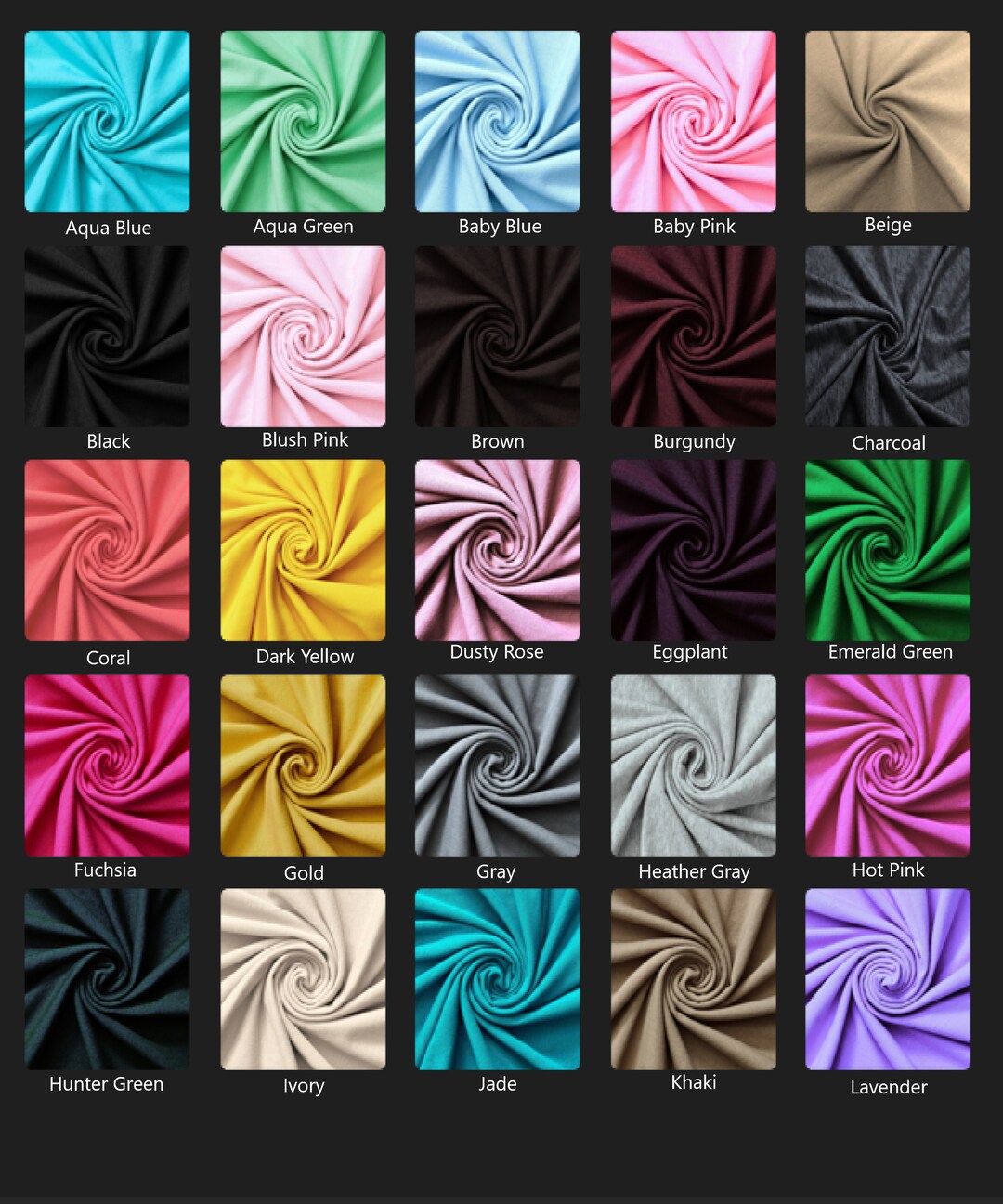 60" Wide Colorful Spandex 4-way Stretch Premium Cotton Jersey Knit ...