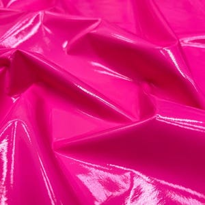Shiny Neon Pink Stretch Vinyl Latex Fabric by the Yard, 54" Wide, DIY ...