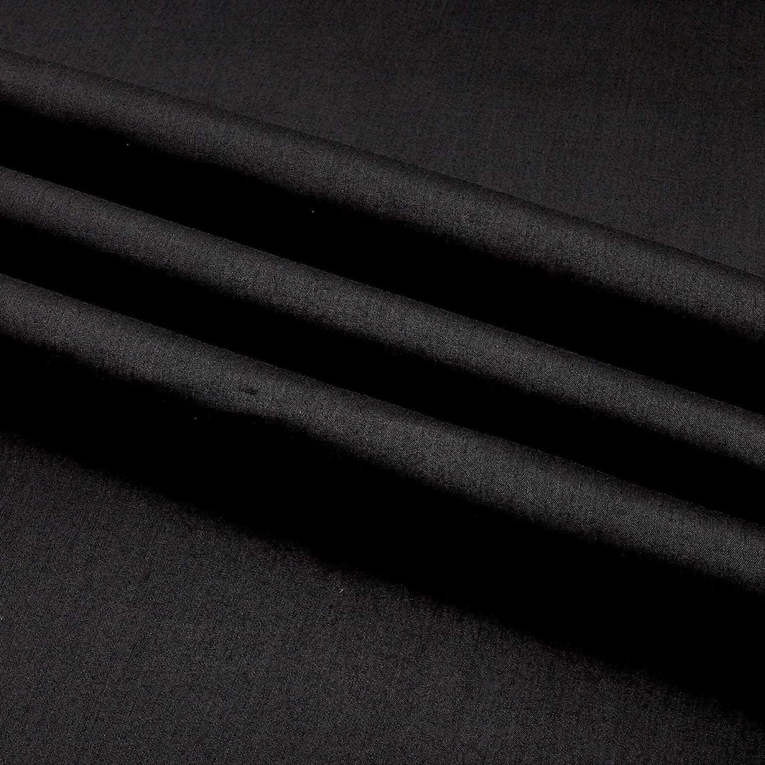Black 60 Wide Premium Light Weight Poly Cotton Blend Broadcloth Fabric ...