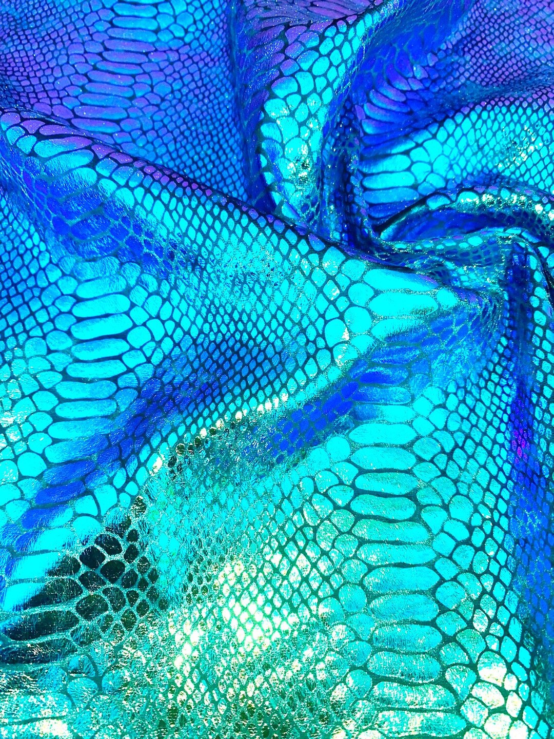 Turquoise 60 Wide Faux Cobra Snake Iridescent Foil - Etsy