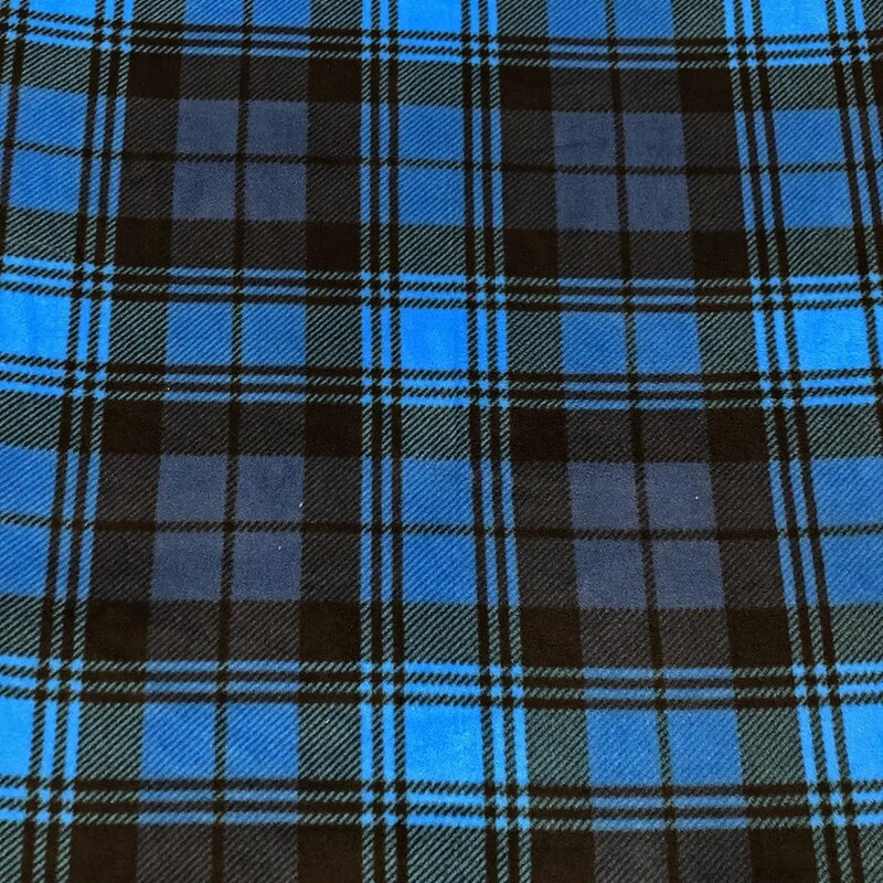 Blue Plaid Fabric - Etsy