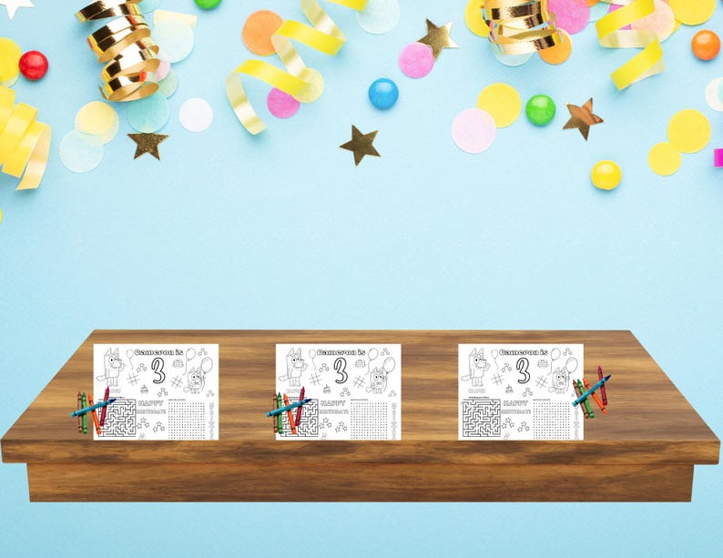 Sprunki Birthday Activity Coloring Page – Kids Table Activity Placemat ...