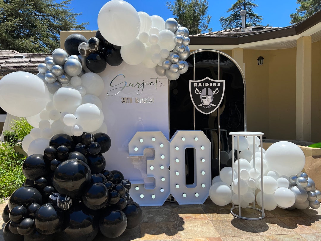 Raiders Balloon Garland Kit,30th Birthday Balloon Garland Kit,black and ...