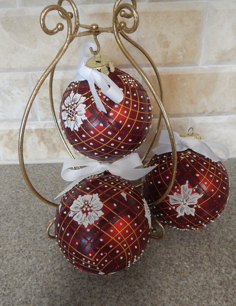 Hand Painted Christmas Balls - Etsy