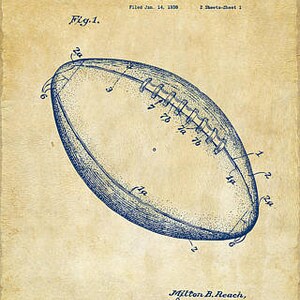 4 Football Patent Printable Posters - Etsy