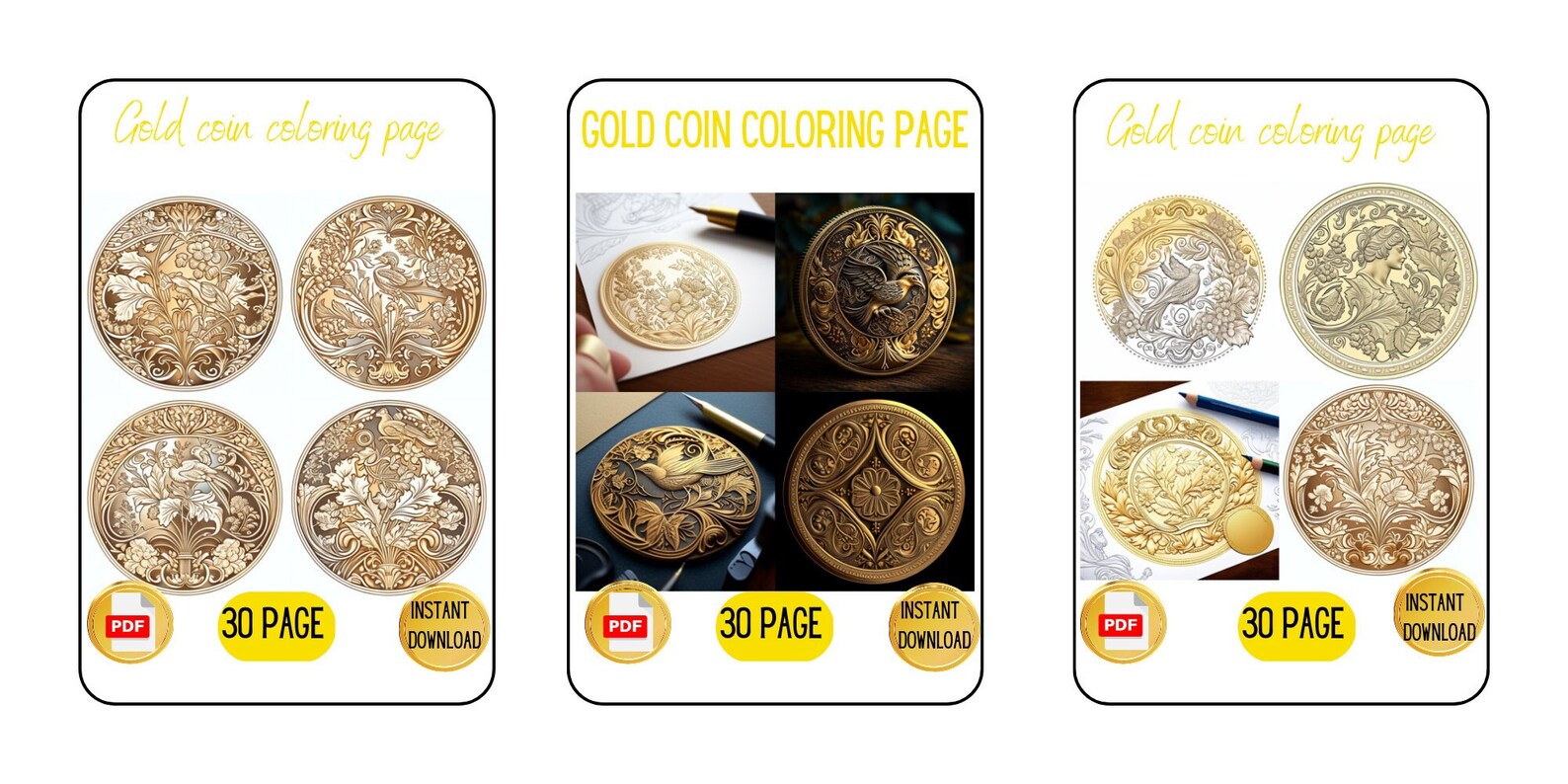 Good as Gold: Printable Gold Coin Coloring Page for All Ages - Etsy