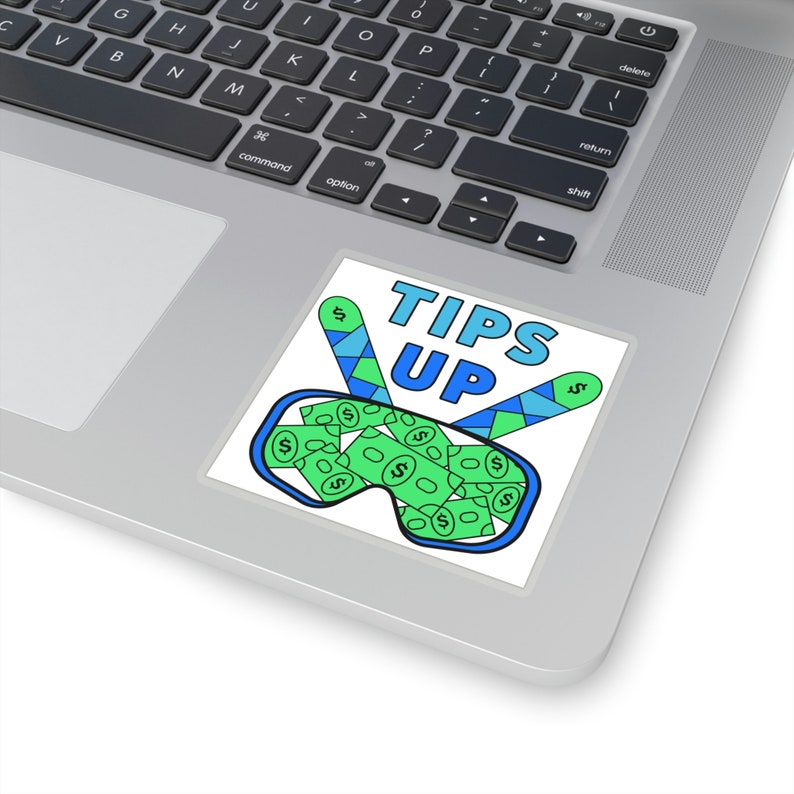 Tips Up Funny Tip Jar Stickers Funny Tipping Gift for Skiers and ...
