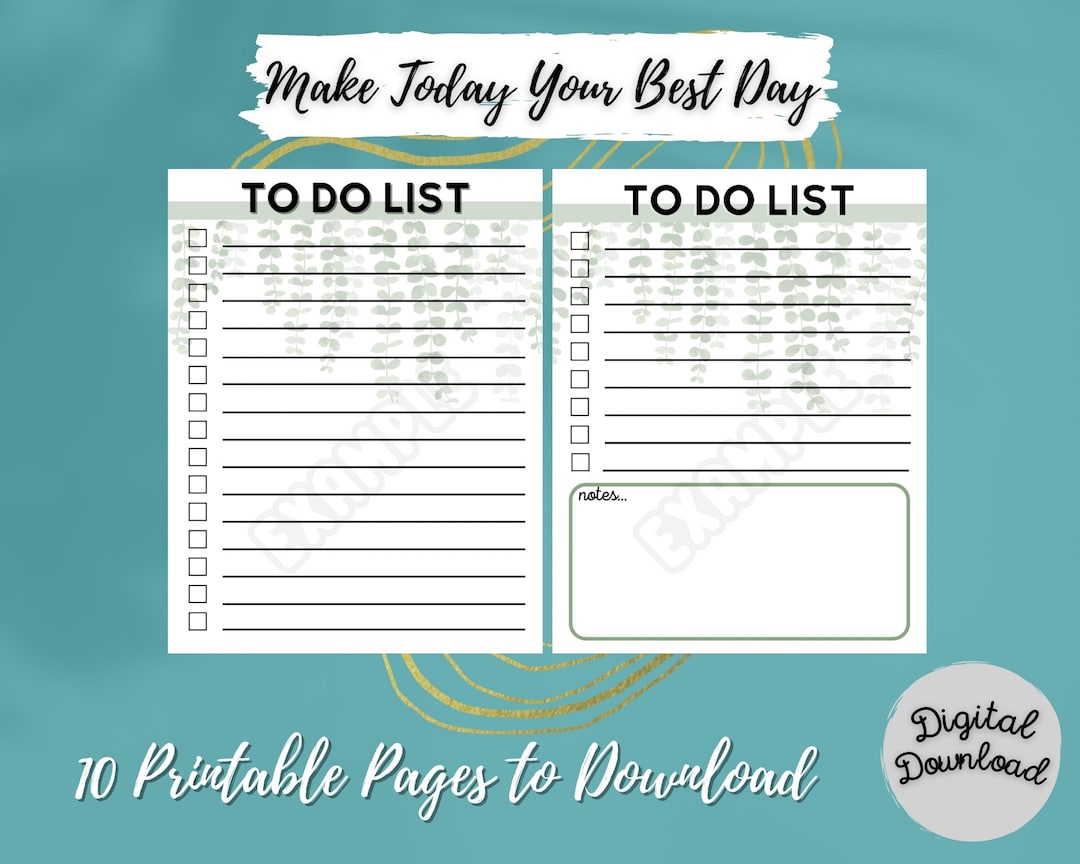To-do List and Planner. Daily and Weekly Checkbox Lists. Minimalist ...