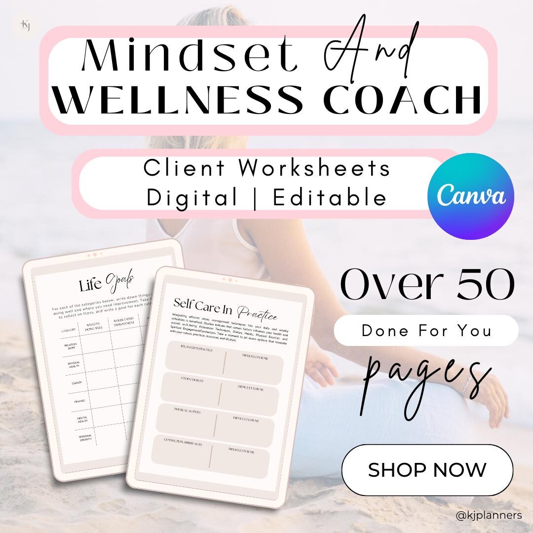 Mindset Coach Canva Template, Startup Kit, Life Coach Client Templates ...