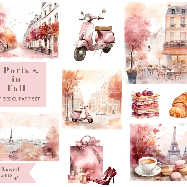 Paris Clip Art Set - Etsy