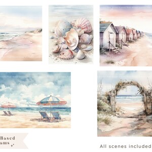 Beach Collection Clipart Set Summer Digital Watercolor Clip Art PNG ...