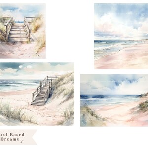 Beach Collection Clipart Set Summer Digital Watercolor Clip Art PNG ...