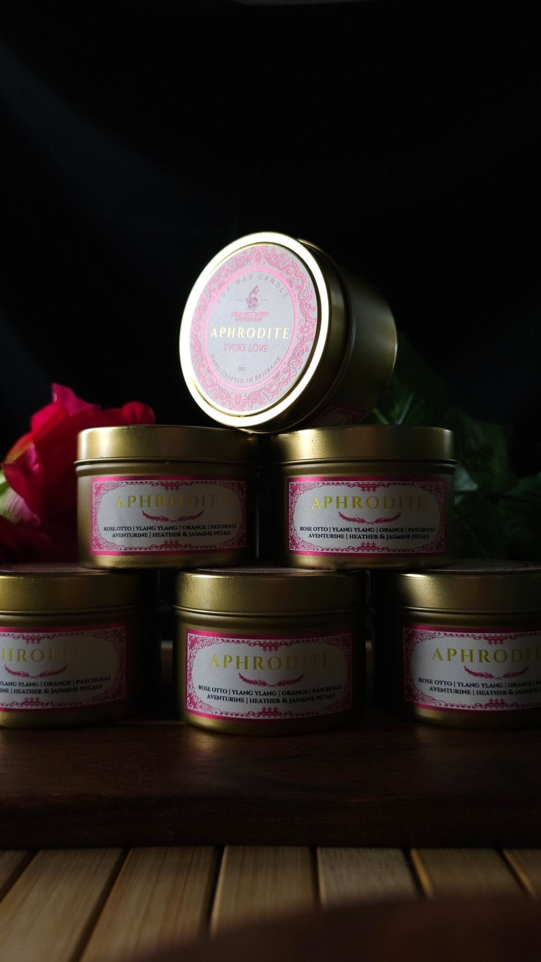 Rose Otto Ylang Ylang Beautiful Crystal Infused Candle Tin Certified ...