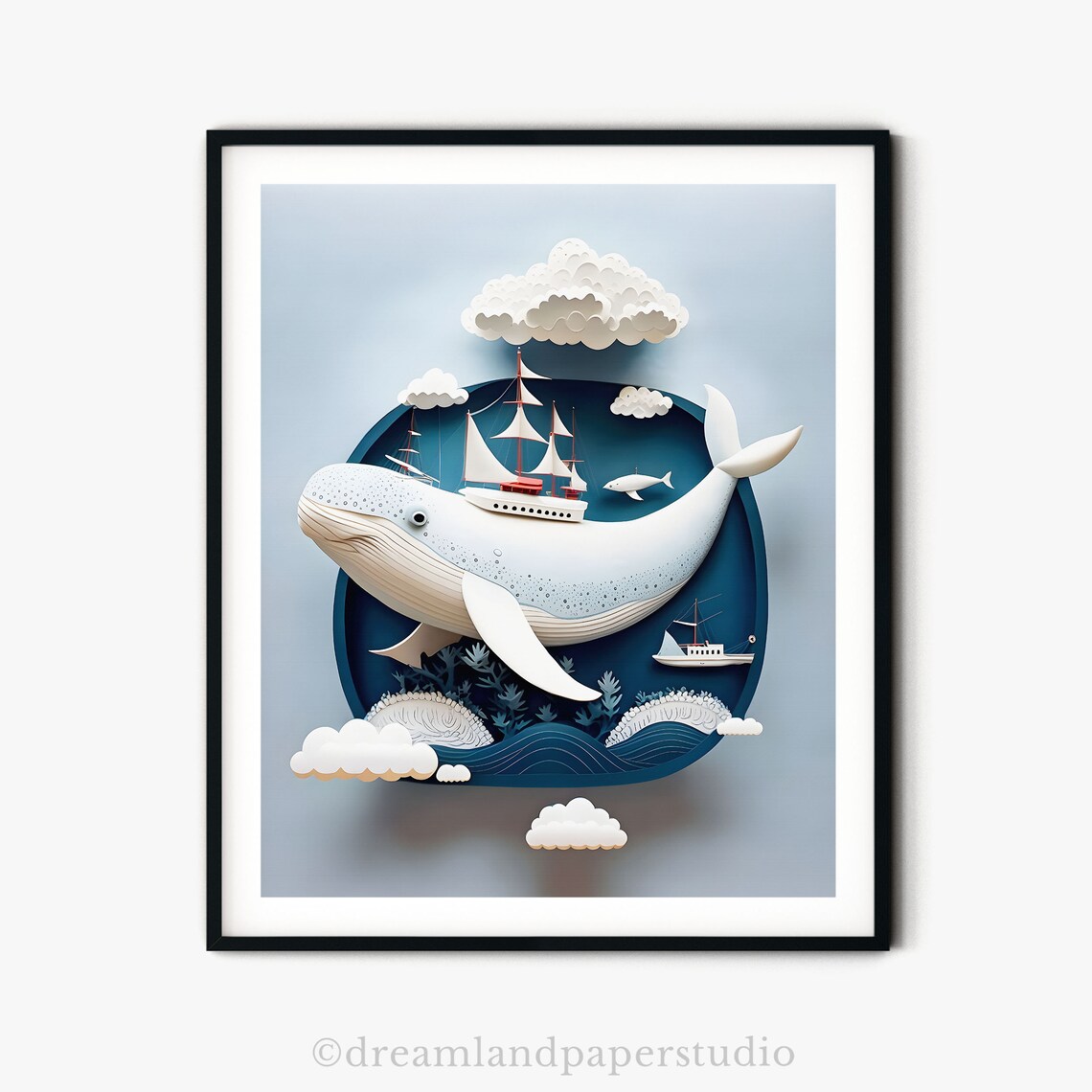 Blue Whale Nursery Decor Boys, Flying in the Sky, Nursery Decor ...