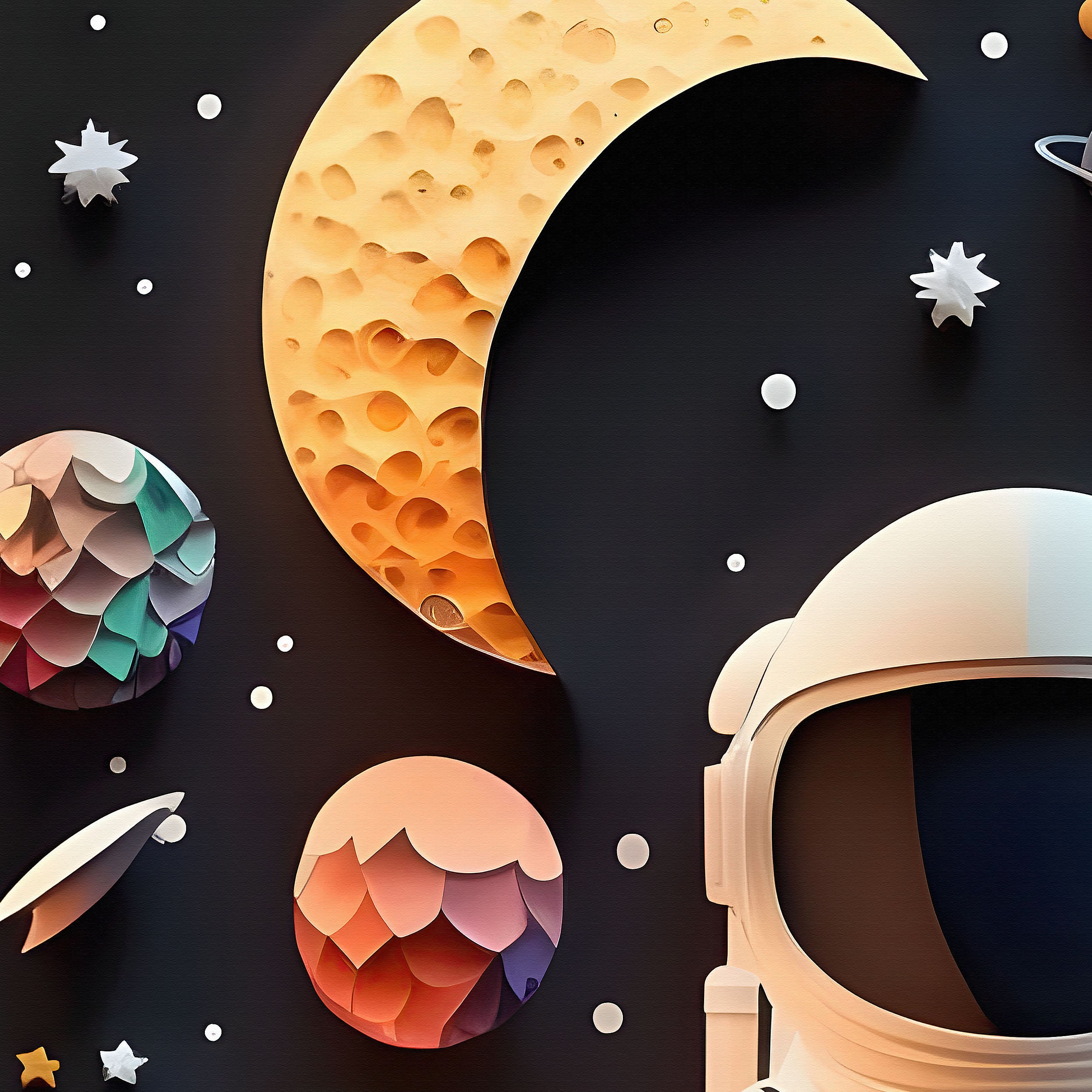 Astronaut Art, Little Boys Room Decor Ideas, Outer Space, Planets, Dark ...