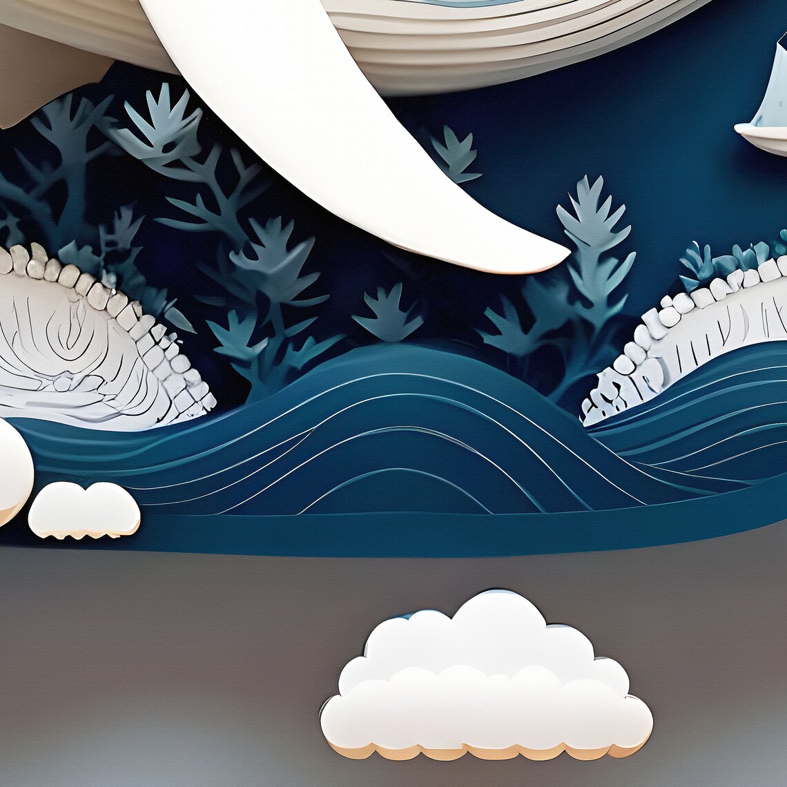 Blue Whale Nursery Decor Boys, Flying in the Sky, Nursery Decor ...