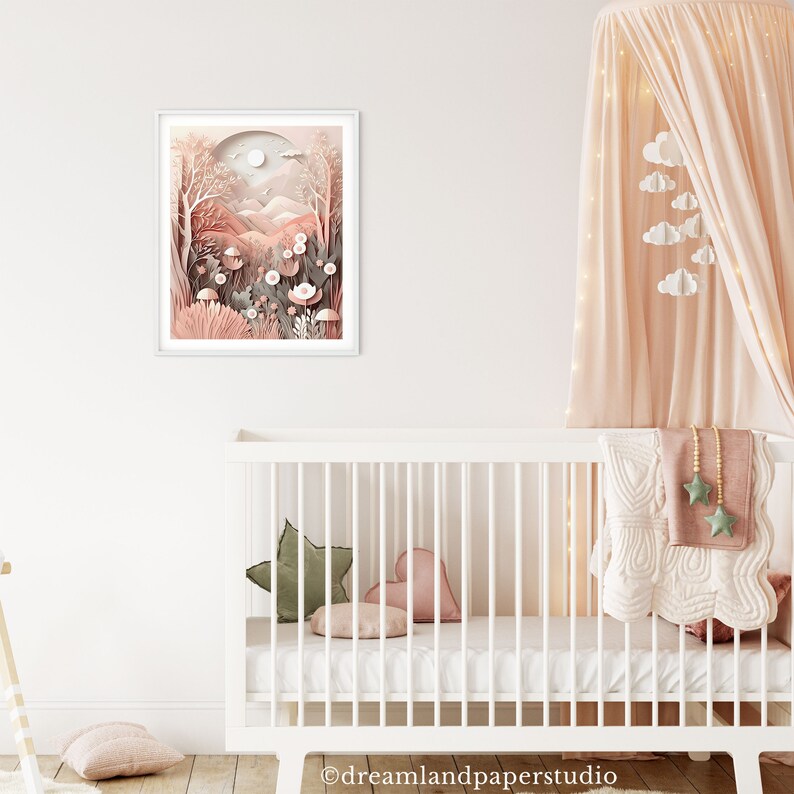 Flowers and Mountains Spring Landscape Nursery Decor Light - Etsy