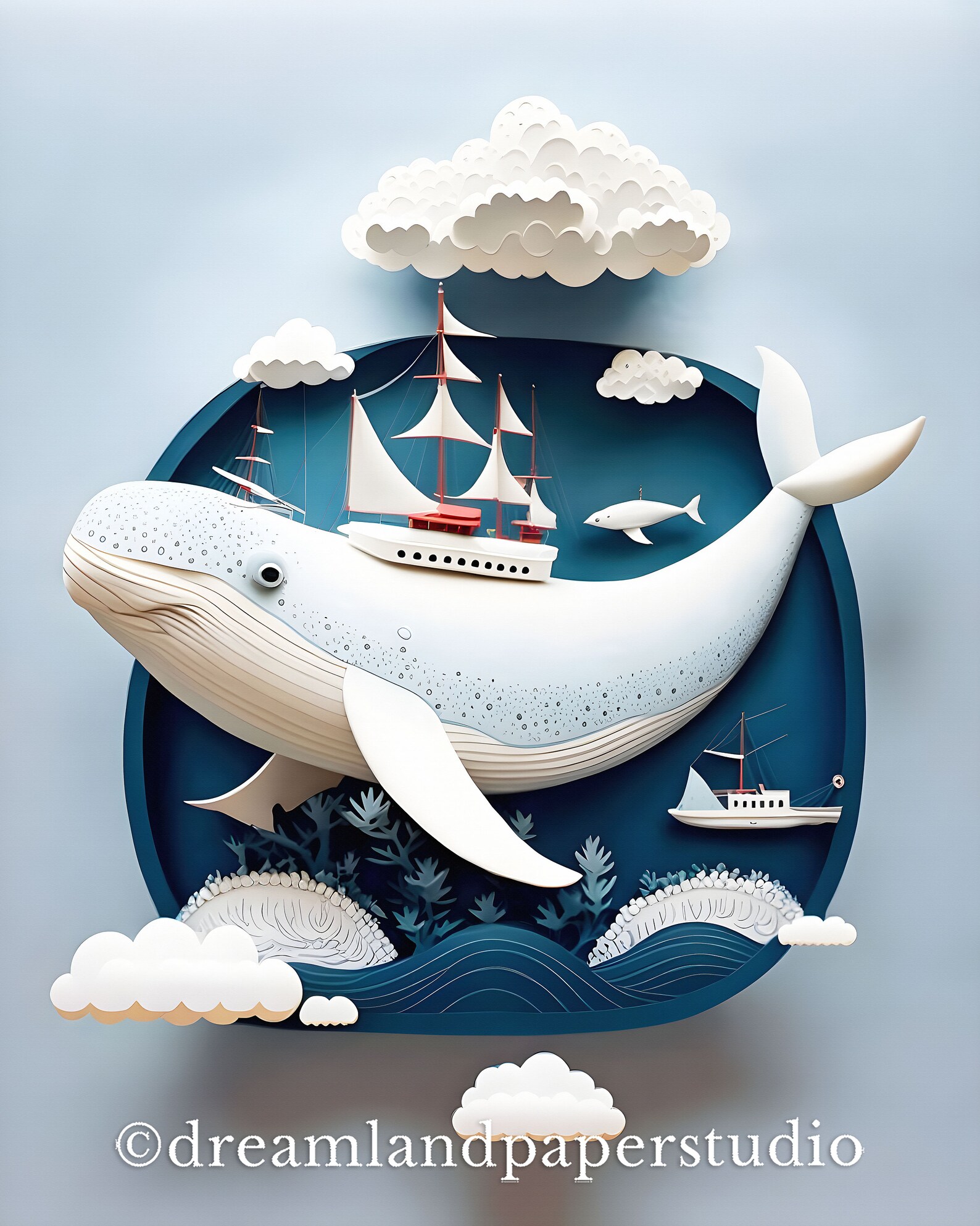 Blue Whale Nursery Decor Boys, Flying in the Sky, Nursery Decor ...