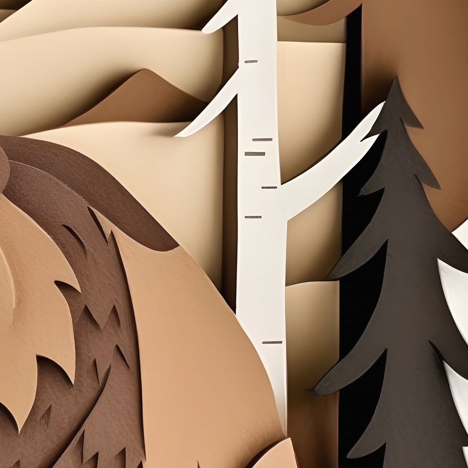 Sleeping Bear, Woodland Animals Nursery Decor Theme, Unique Neutral ...