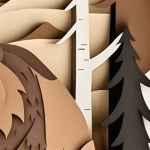 Sleeping Bear, Woodland Animals Nursery Decor Theme, Unique Neutral ...