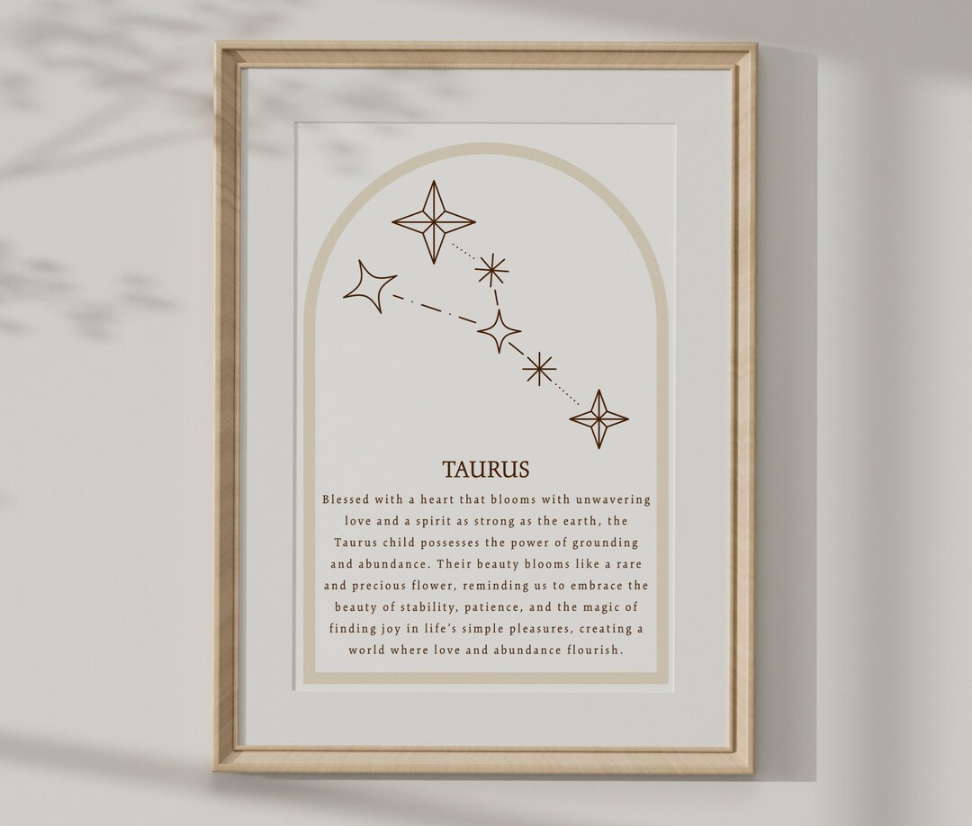 Taurus Star Sign Taurus Child Taurus Zodiac Nursery Art Astrology ...