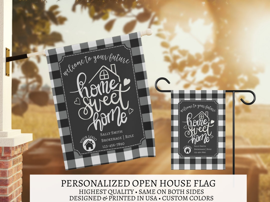 Real Estate Open House Flag Personalized Agent Garden Decor Realtor ...