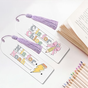 Personalized Bookmark With Name for Kids, Back to School Acrylic ...