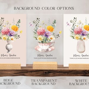 Personalized Birth Flower Bouquet, Birth Month Flower on Acrylic Plaque ...