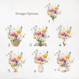 Personalized Birth Flower Bouquet, Birth Month Flower on Acrylic Plaque ...