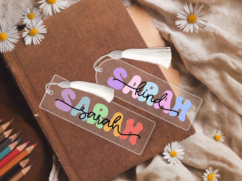 Personalized Bookmark With Custom Name, Back to School Acrylic Bookmark ...