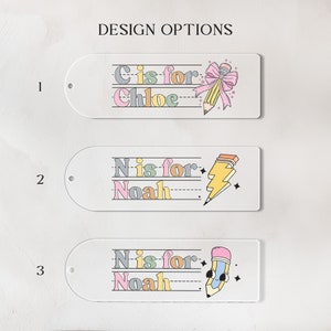 Personalized Bookmark With Name for Kids, Back to School Acrylic ...